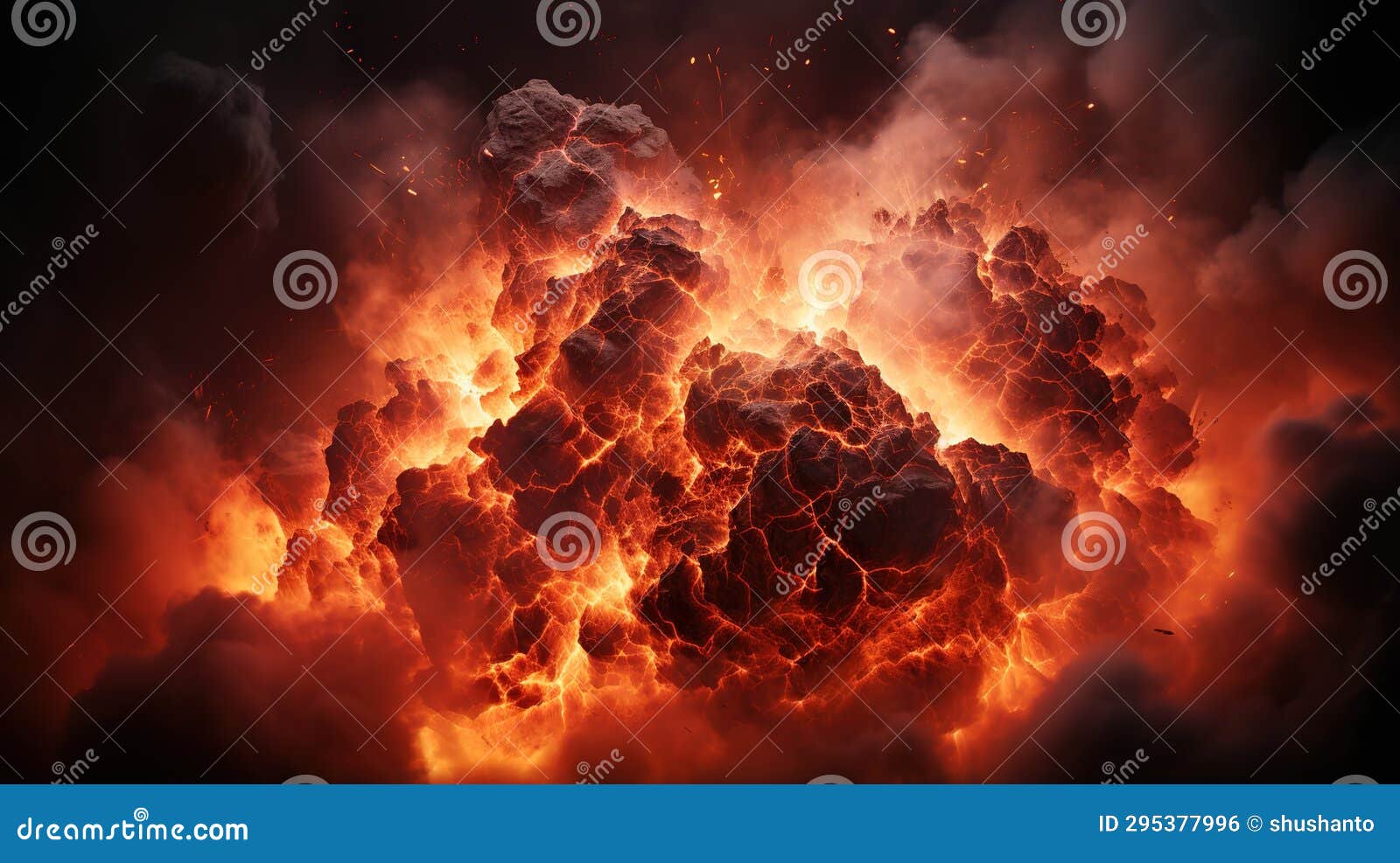 Fury of Lightening and Fire on a Fantasy Battlefield Stock Photo ...