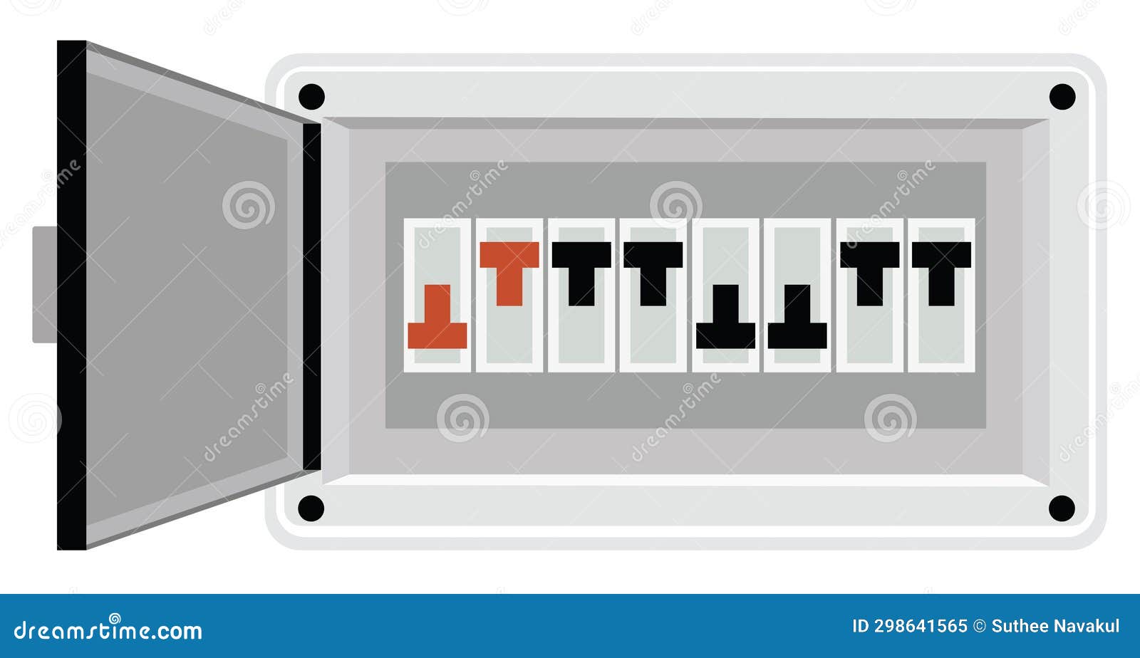 Fuse Board Box Icon. Electrical Power Switch Panel Sign. Electricity Equipment Symbol. Power ...