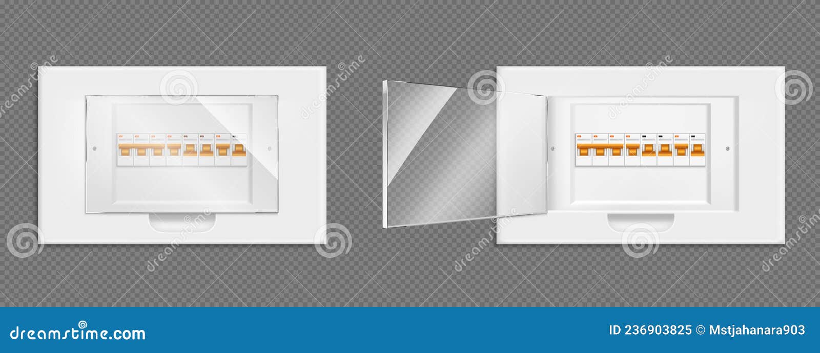 Fuse Box, Electrical Panel with Switchers, Vector Stock Vector ...