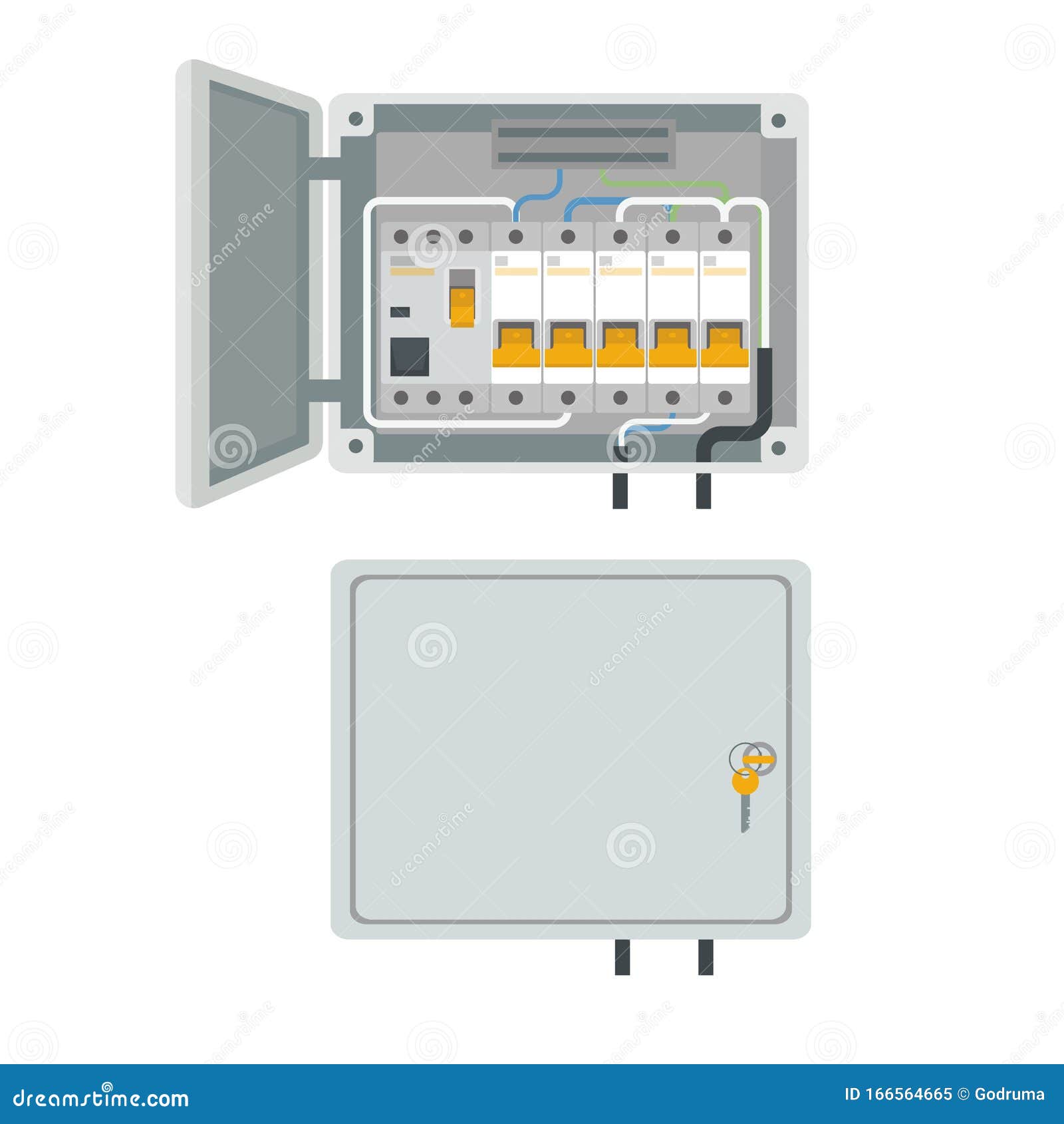 Fuse Box. Electrical Power Switch Panel. Electricity Equipment Stock ...