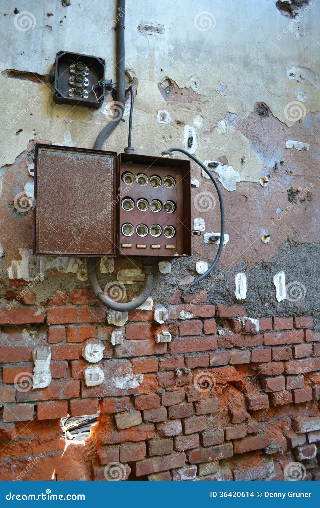 Fuse box stock photo. Image of brick, rusty, supply, abandoned - 36420614