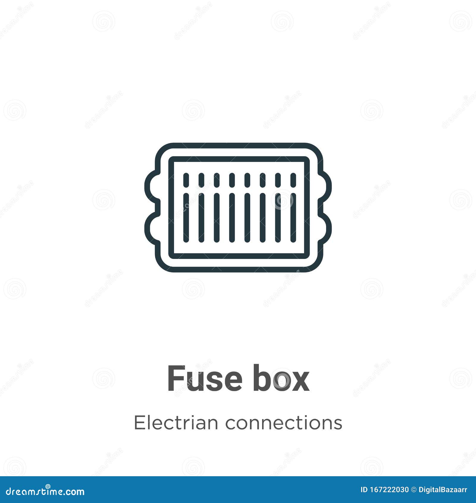 Fuse Box Outline Vector Icon. Thin Line Black Fuse Box Icon, Flat ...