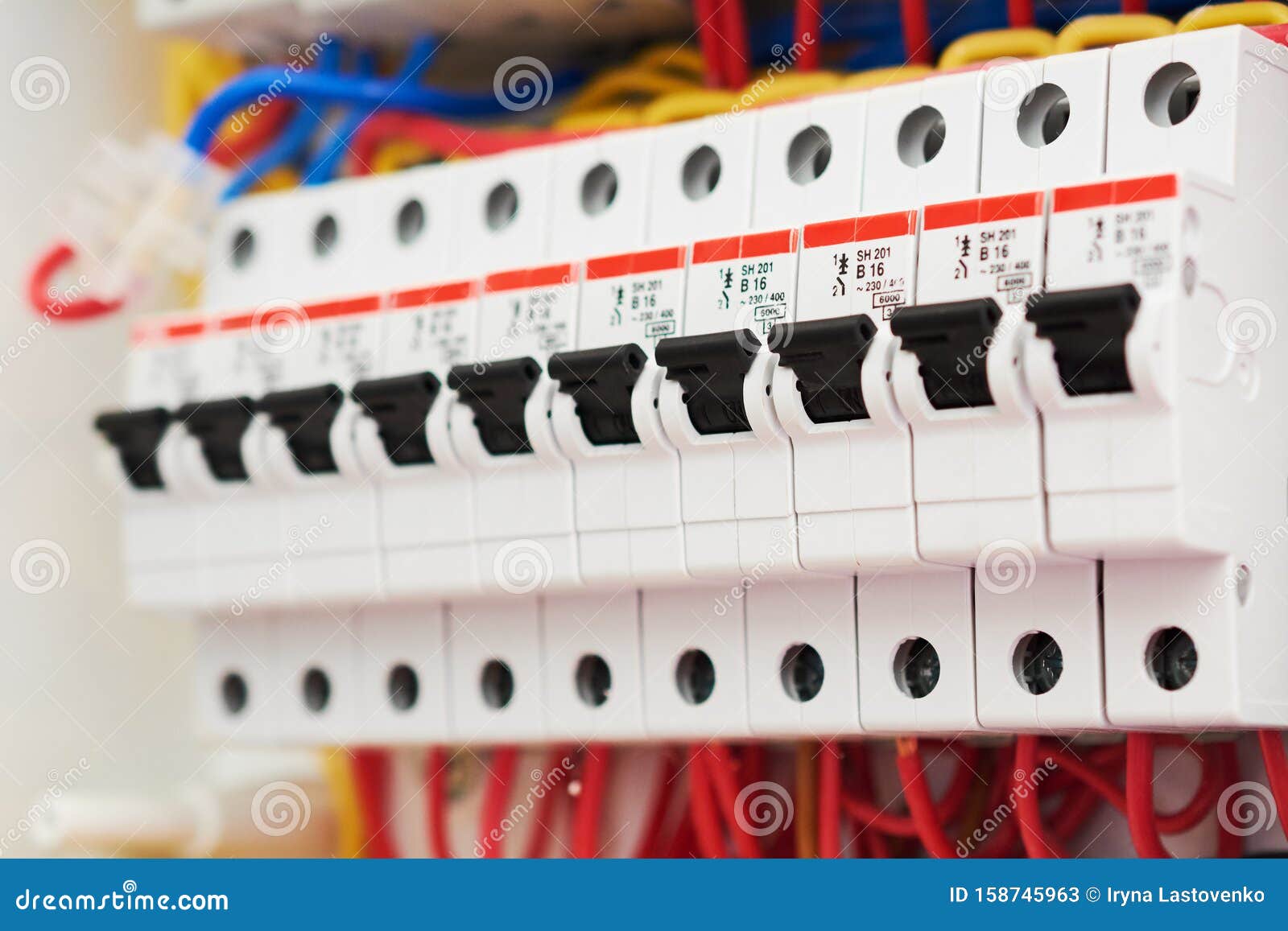 Fuse Box, Power Supply Circuit Breakers. Voltage Switchboard with ...