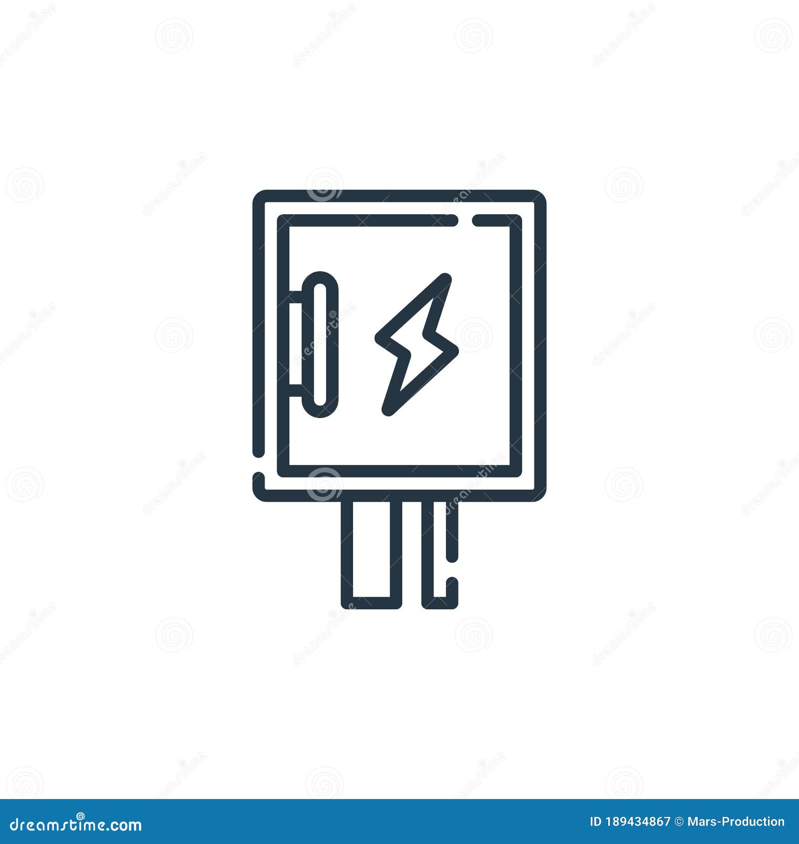 Fuse Box Vector Icon Isolated on White Background. Outline, Thin Line ...