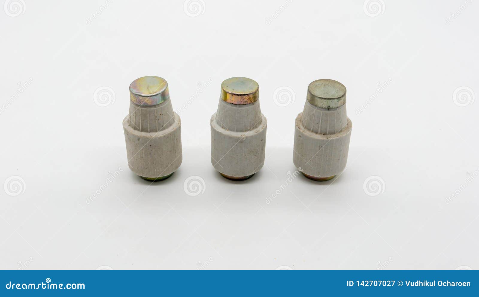 Fuse Cup, Ceramic Fuse, Vintage Fuse Isolated on White Stock Image ...
