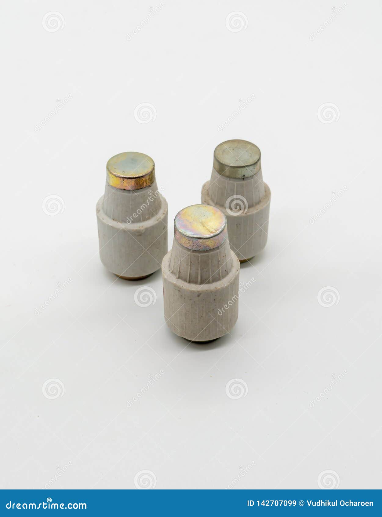 Fuse Cup, Ceramic Fuse, Vintage Fuse Isolated on White Stock Image ...