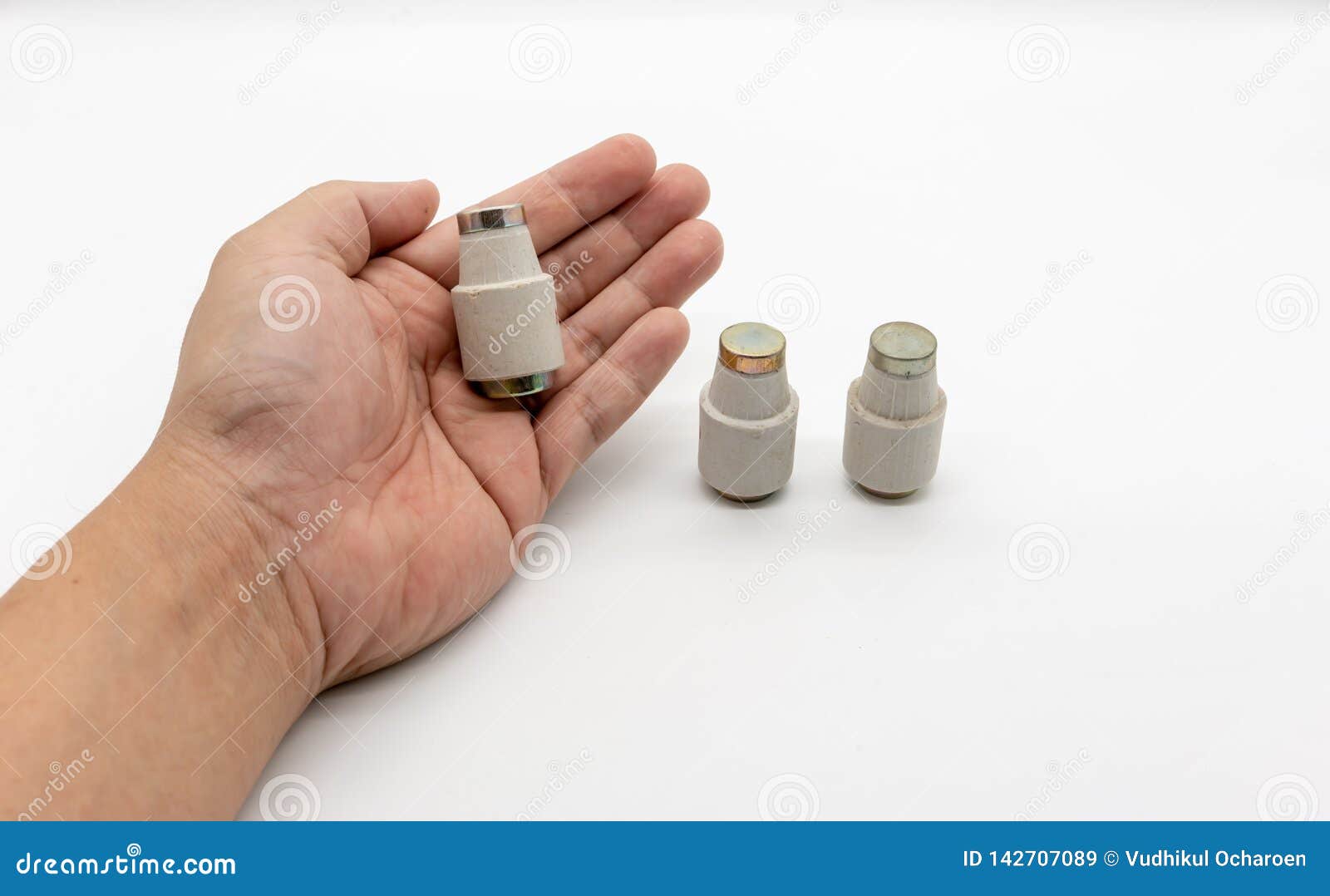 Fuse Cup, Ceramic Fuse, Vintage Fuse on White Stock Image - Image of ...