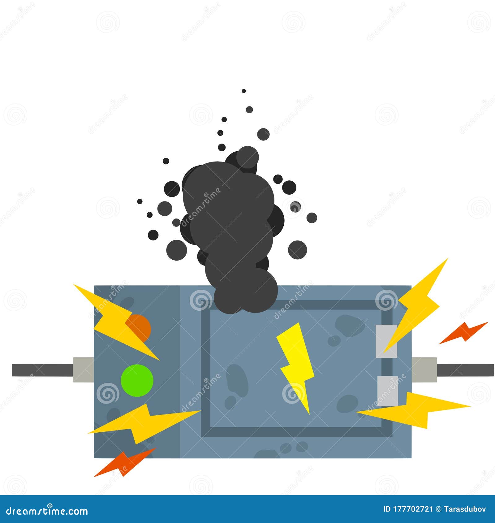 Damaged Switchboard. Cartoon Flat Illustration Stock Vector ...