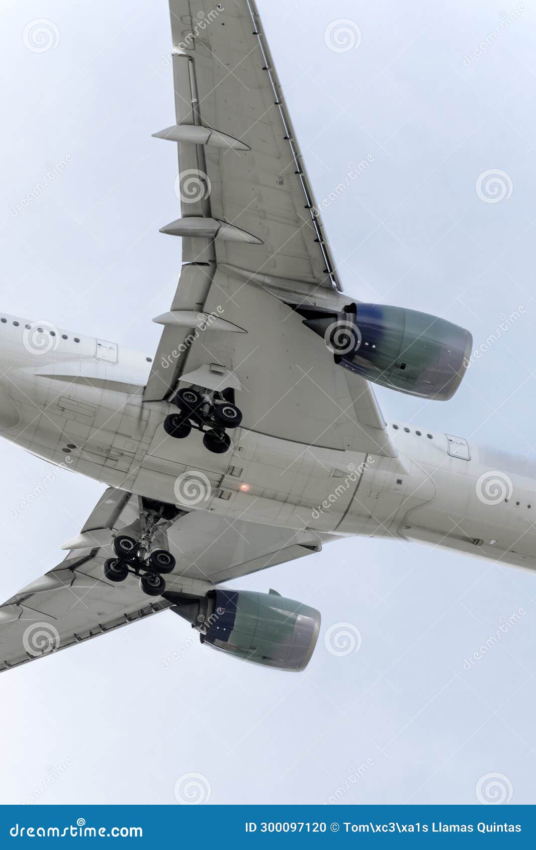 Fuselage and Two Jet Engines of a Low Stock Photo - Image of landing ...