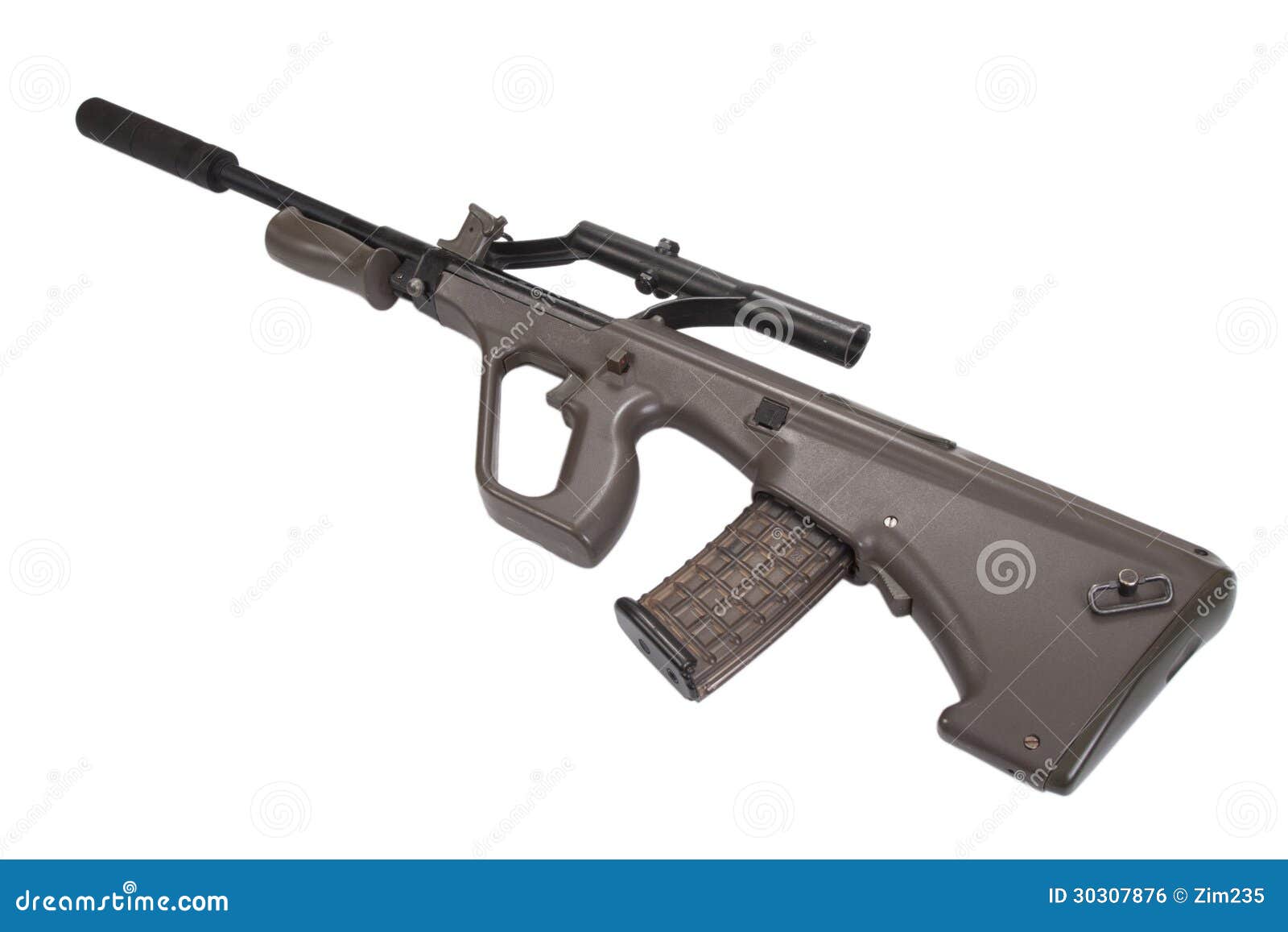 Fusil D'assaut Avec Le Silencieux Photo stock - Image du pousse, armée ...