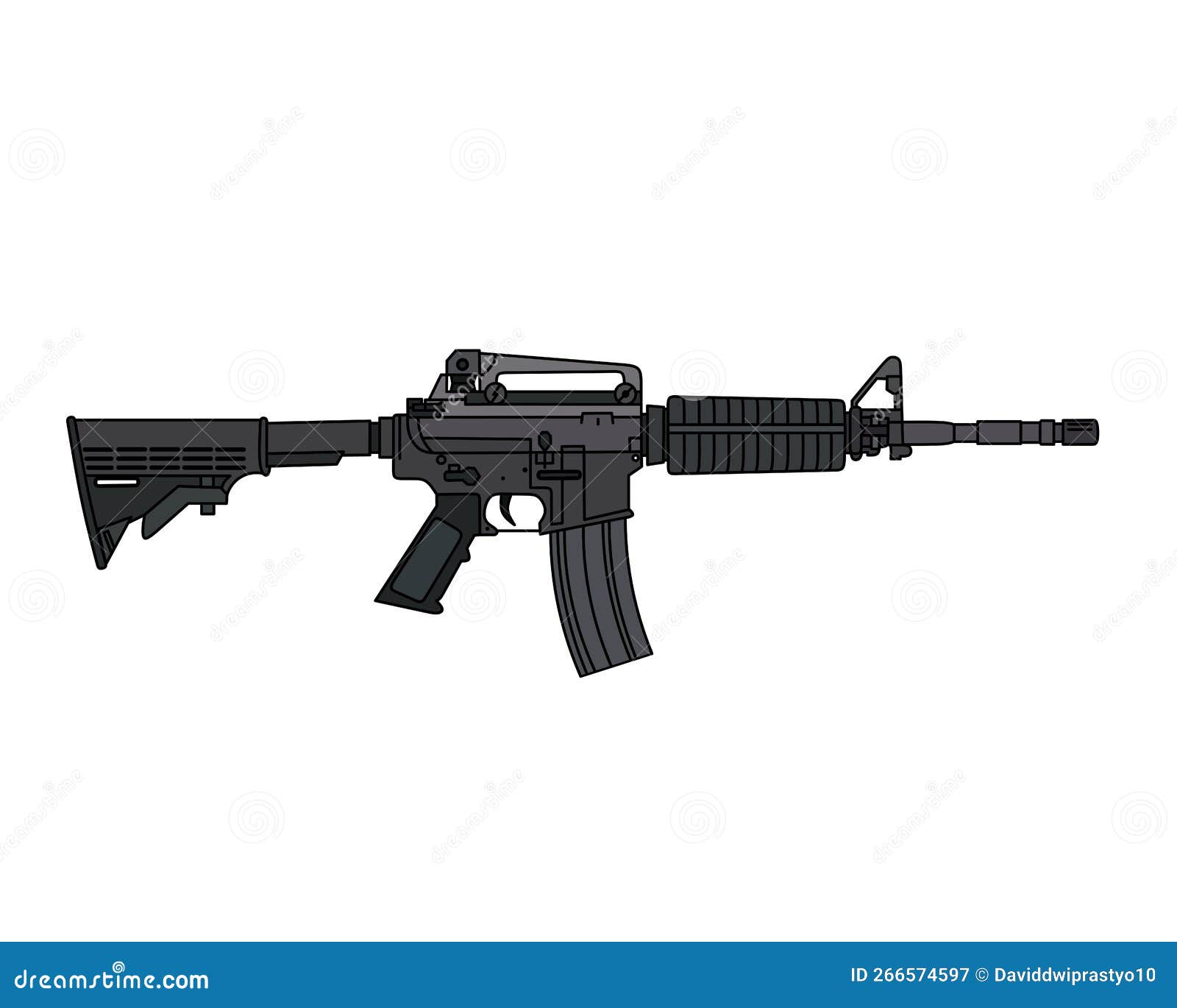 Fusil D'assaut Colt M4 M4a1 Fond Blanc Illustration de Vecteur ...