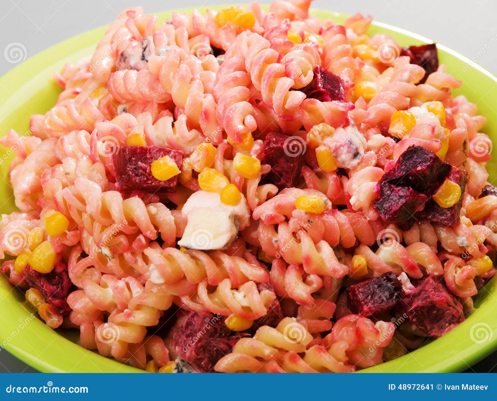 Fusilli with blue cheese stock image. Image of plate - 48972641