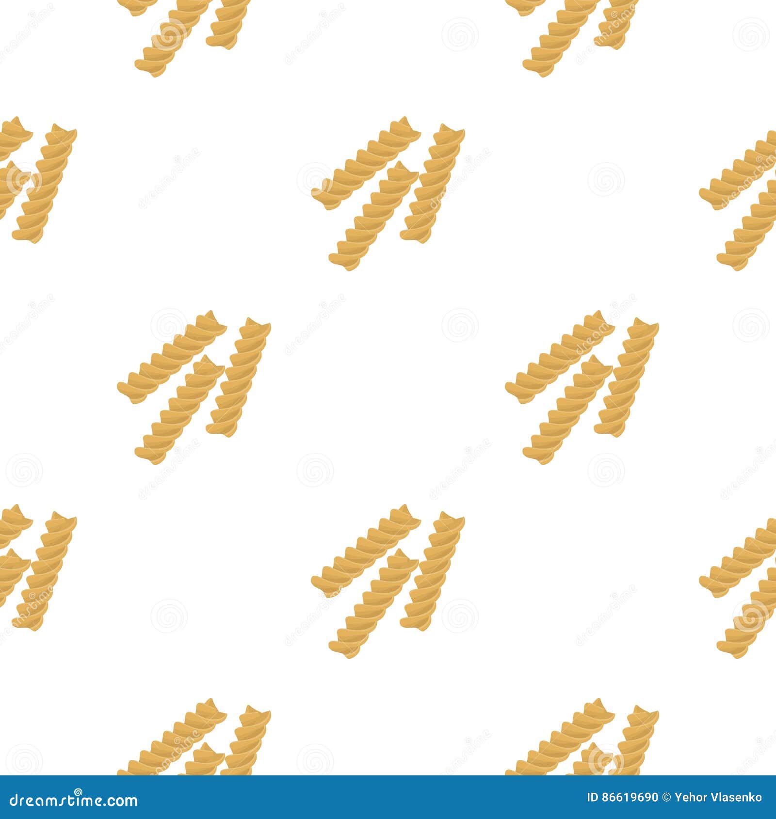 Fusilli Icon Pasta In Cartoon Style Isolated On White Background. Types ...