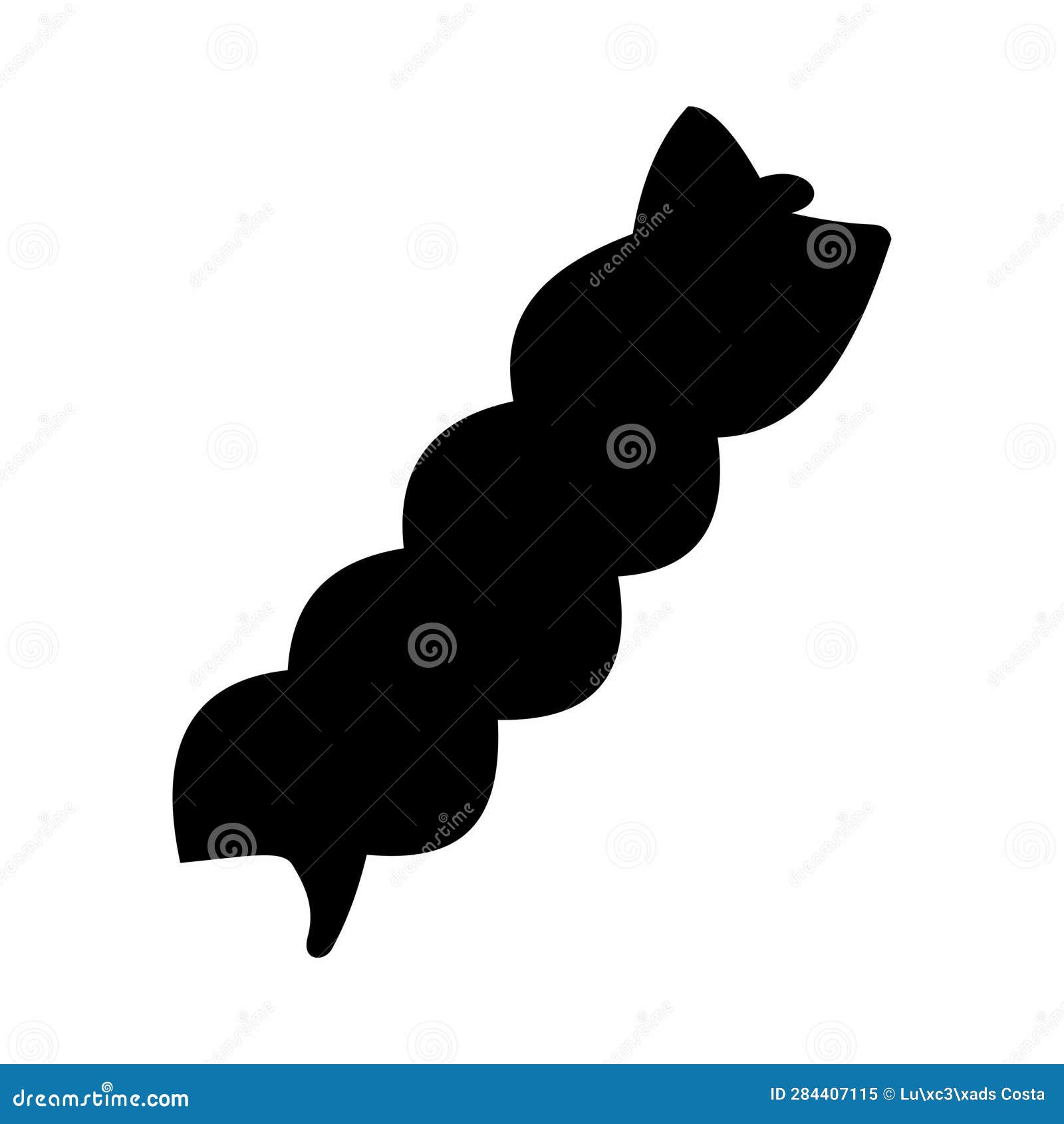 Fusilli Icon Silhouette Illustration Cartoon Vector | CartoonDealer.com ...