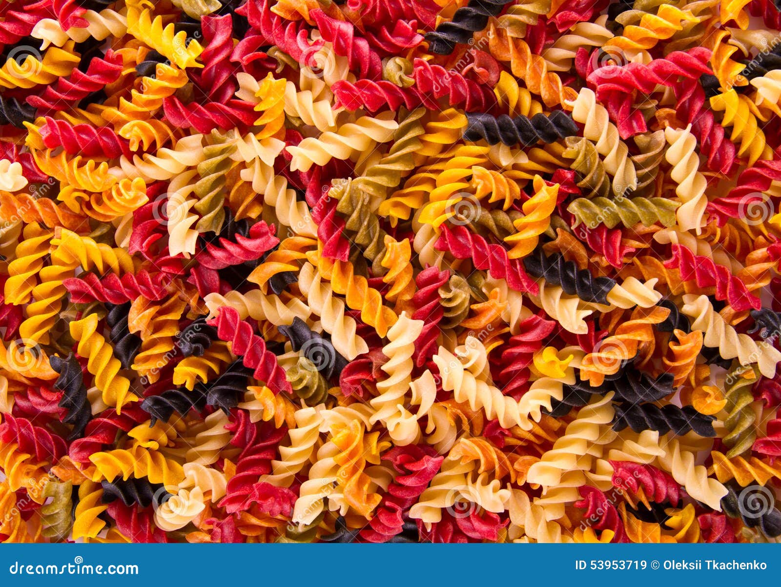 Fusilli italian pasta stock image. Image of colorfull - 53953719