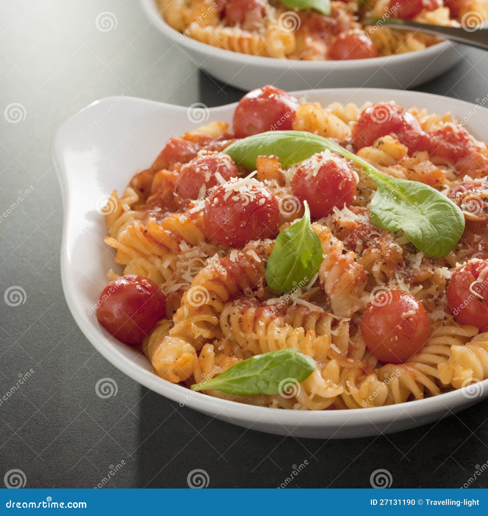 Fusilli Pasta with Cherry Tomatoes Stock Photo - Image of tomatoes ...