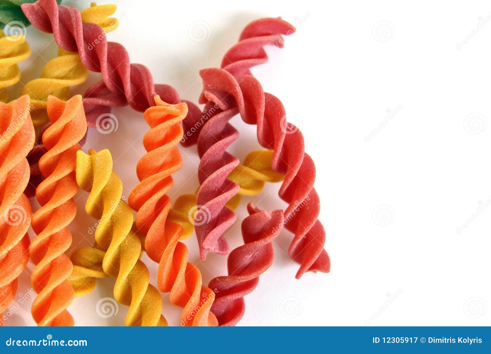 Fusilli pasta colors stock image. Image of multicolor - 12305917