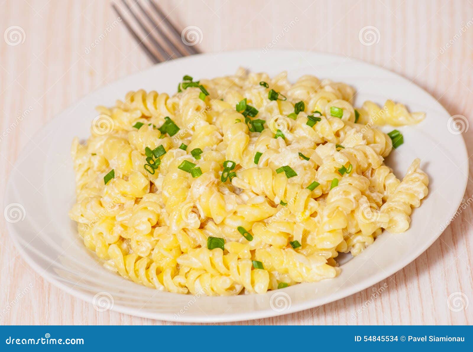 Fusilli Pasta in a Creamy Sauce. Stock Photo - Image of fried, italy ...