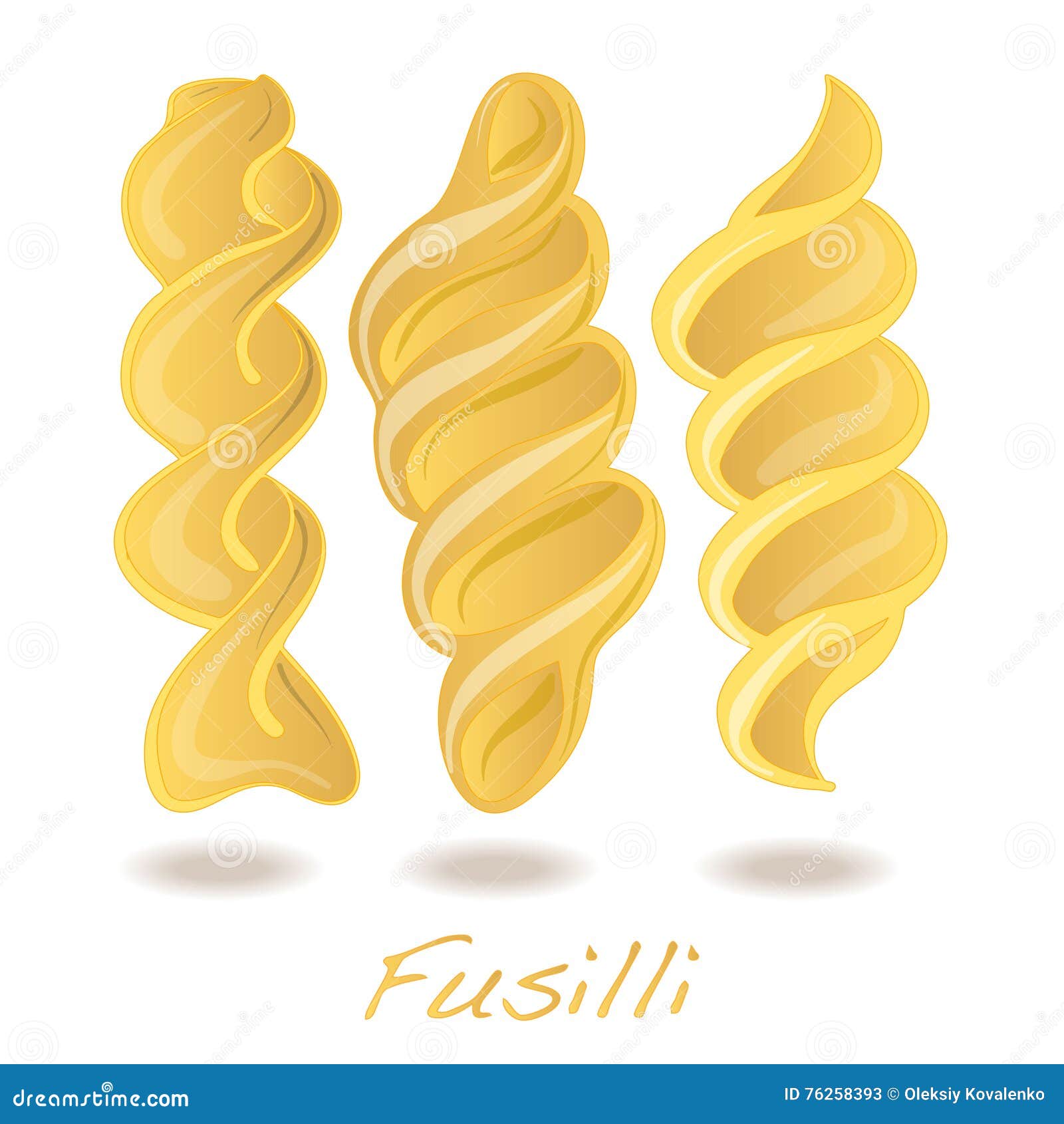 Fusilli pasta illustration stock illustration. Illustration of uncooked ...