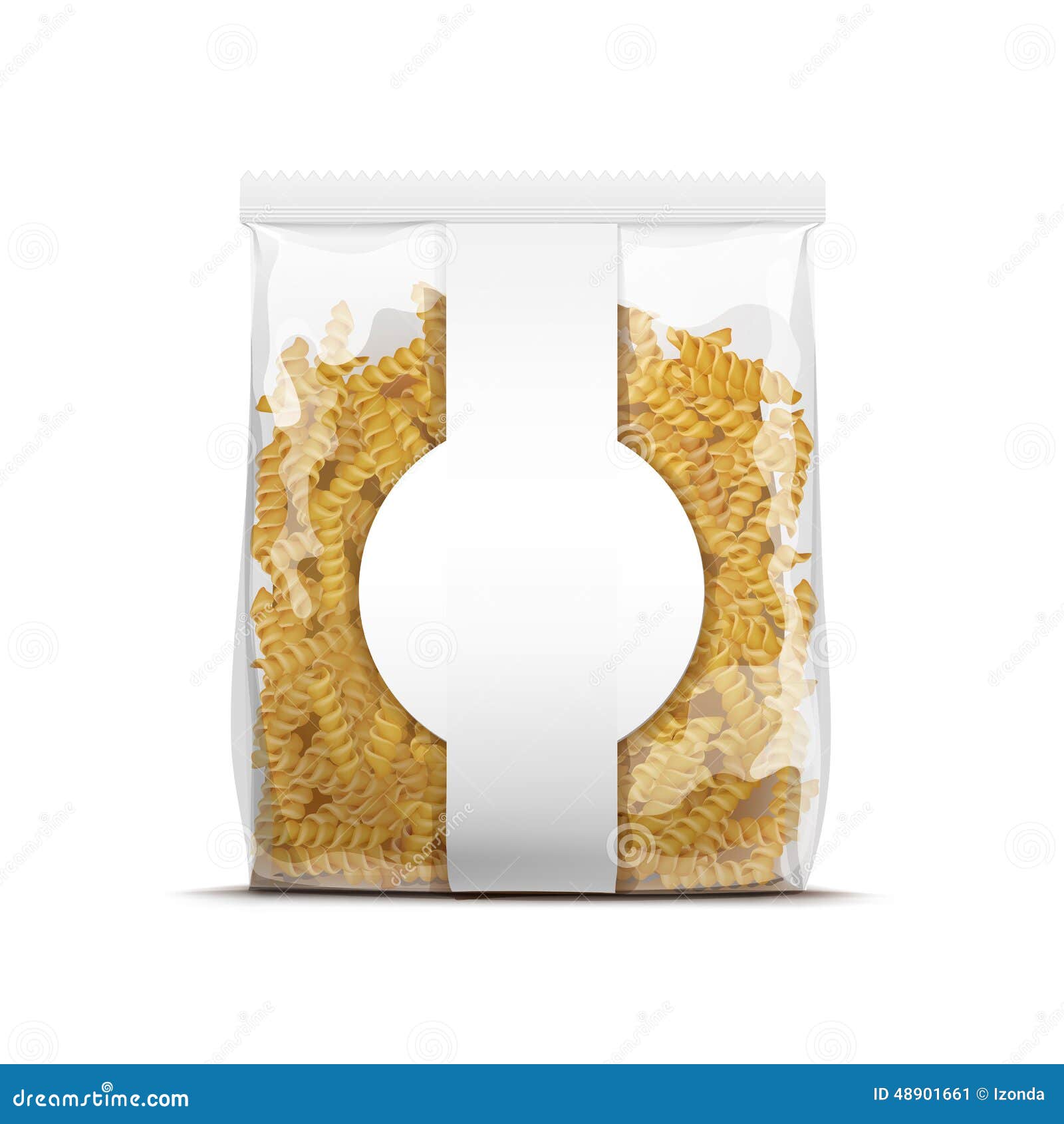 Fusilli Spiral Pasta Packaging Template Isolated Cartoon Vector ...