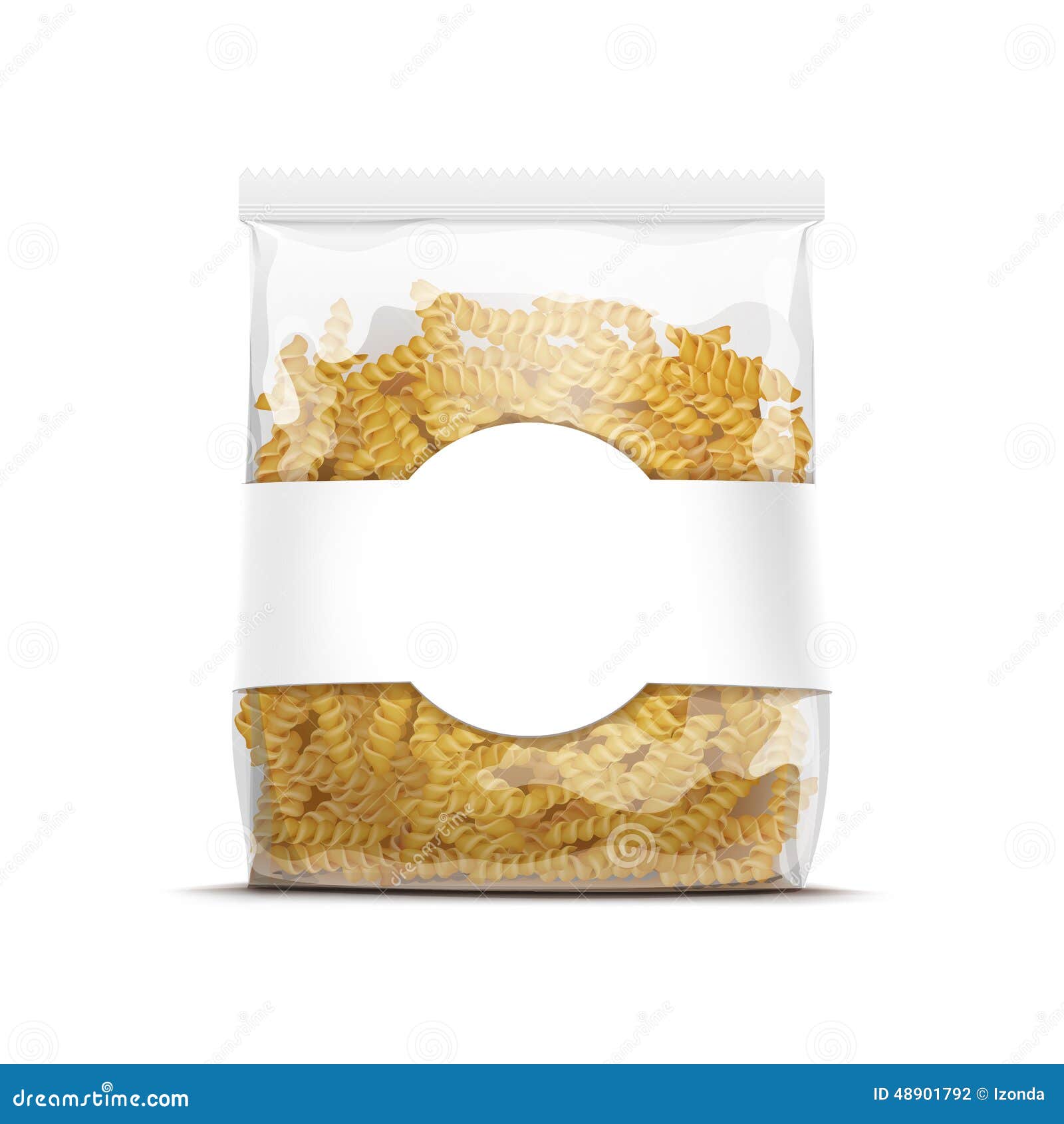 Fusilli Spiral Pasta Packaging Template Isolated Vector Illustration ...