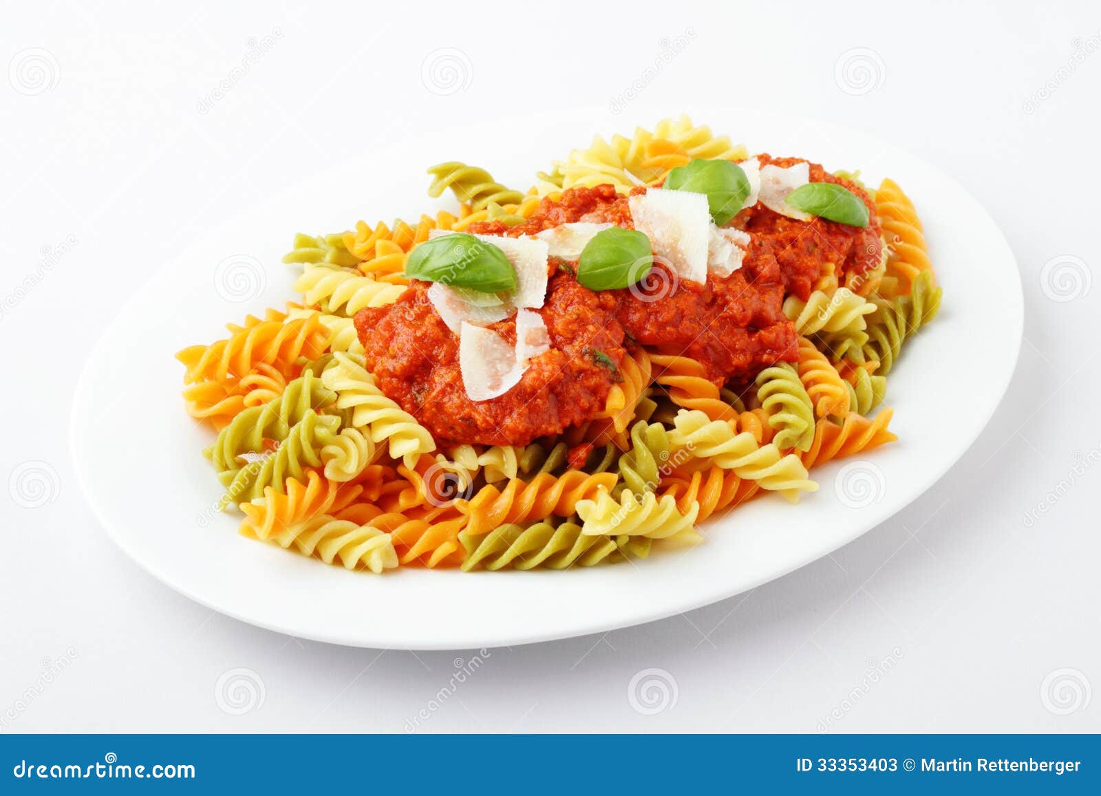 Fusilli Tricolore Bolognese Stock Afbeelding - Image of macaroni ...
