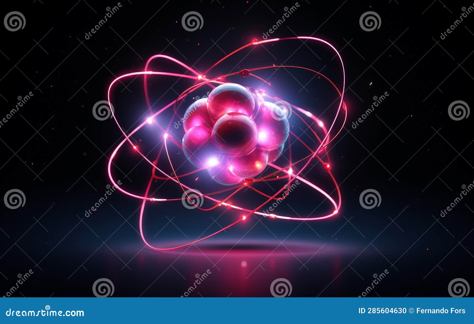 Fusion Cosmos Mark: AI-Rendered 3D Atomic Galactic Logo Stock ...