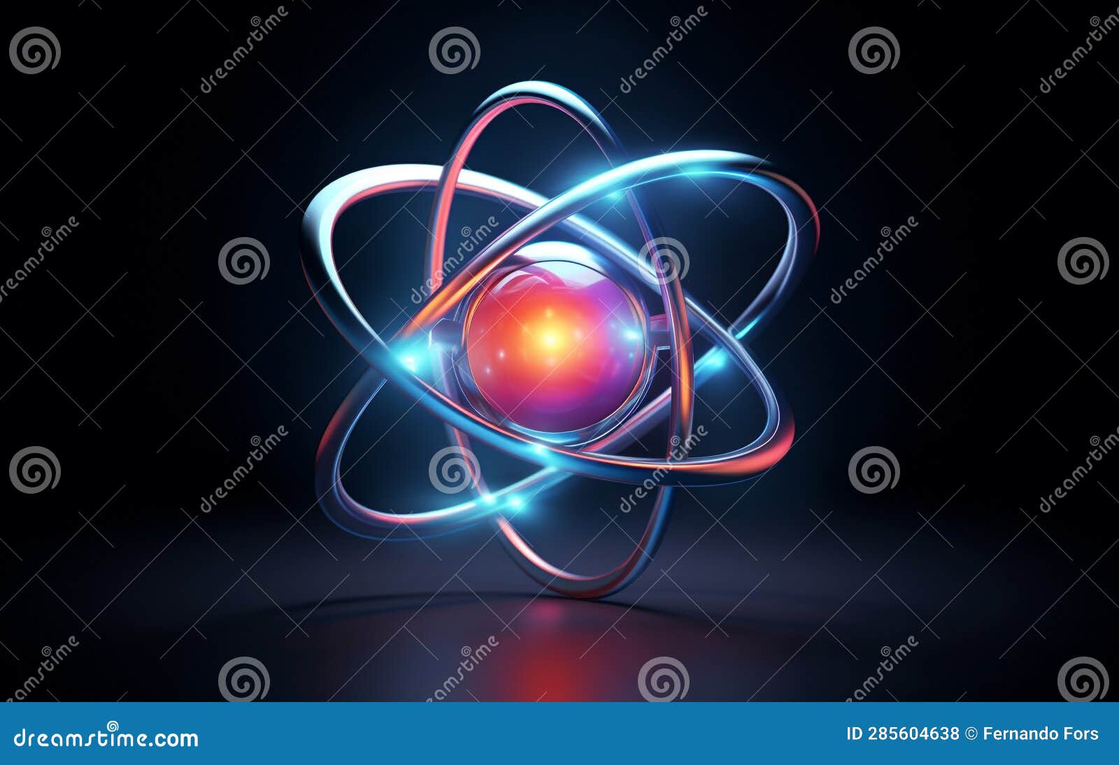 Fusion Cosmos Mark: AI-Rendered 3D Atomic Galactic Logo Stock ...