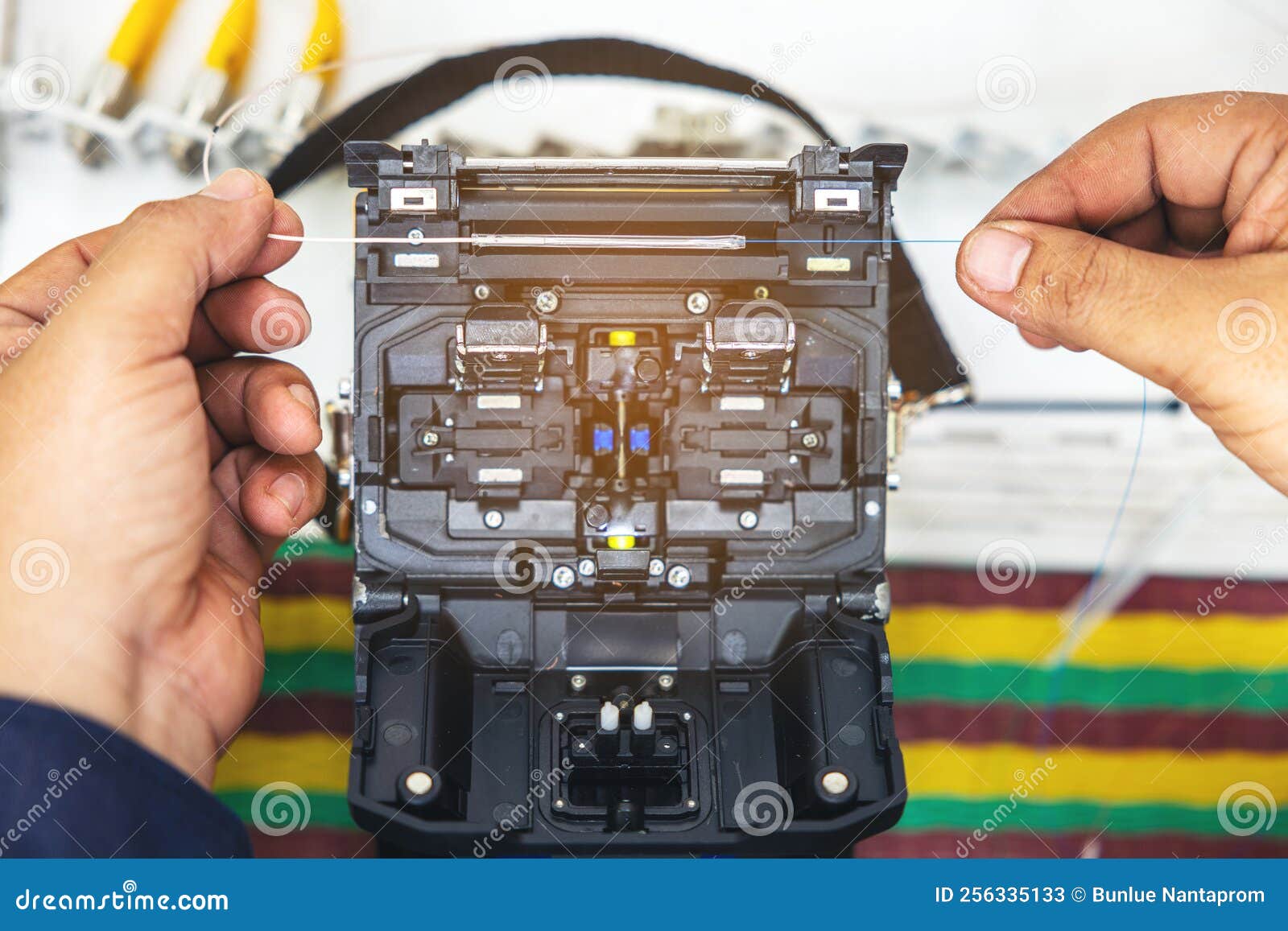 Fusion of Fiber Optics Cable Internet Signal Splicing and Wire ...