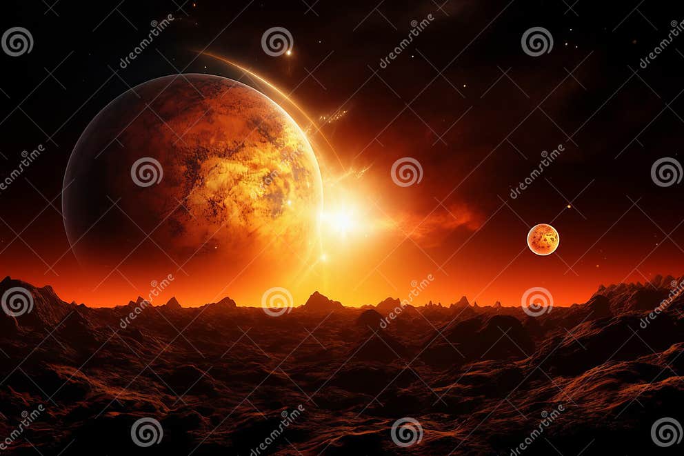 Fusion Fire and Earth Dramatic Background from Generative Ai Stock Illustration - Illustration ...