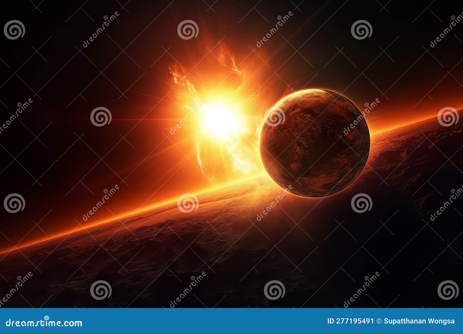 Fusion Fire and Earth Dramatic Background from Generative Ai Stock ...