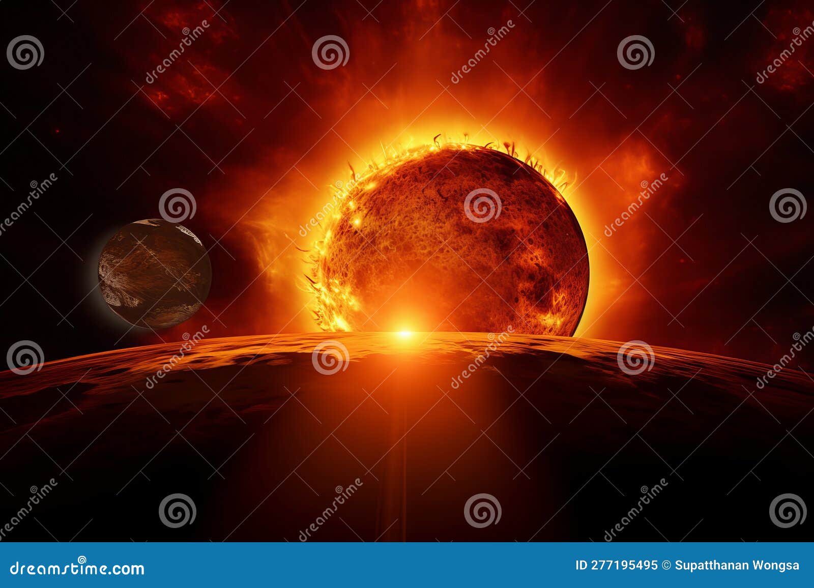 Fusion Fire and Earth Dramatic Background from Generative Ai Stock ...