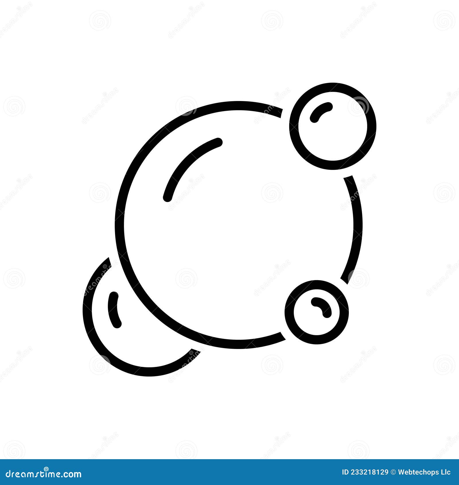 Black Line Icon for Fusion, Nuclear and Molecular Stock Vector ...