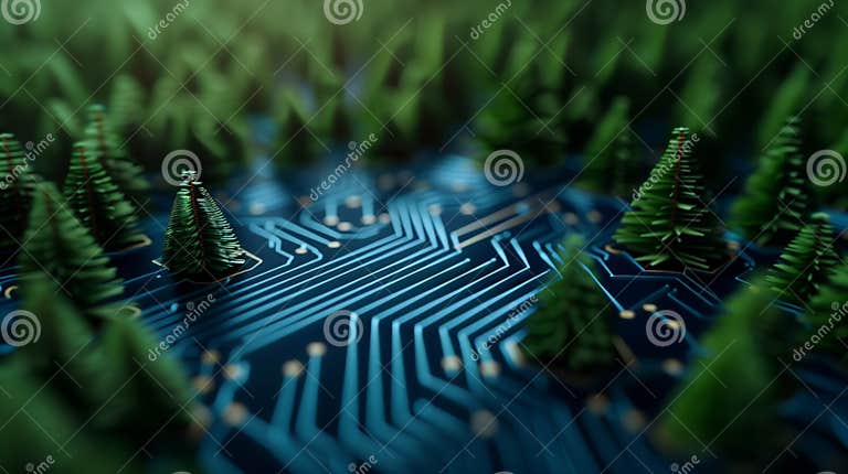 A Fusion of Nature and Technology with Trees and Circuit Patterns ...