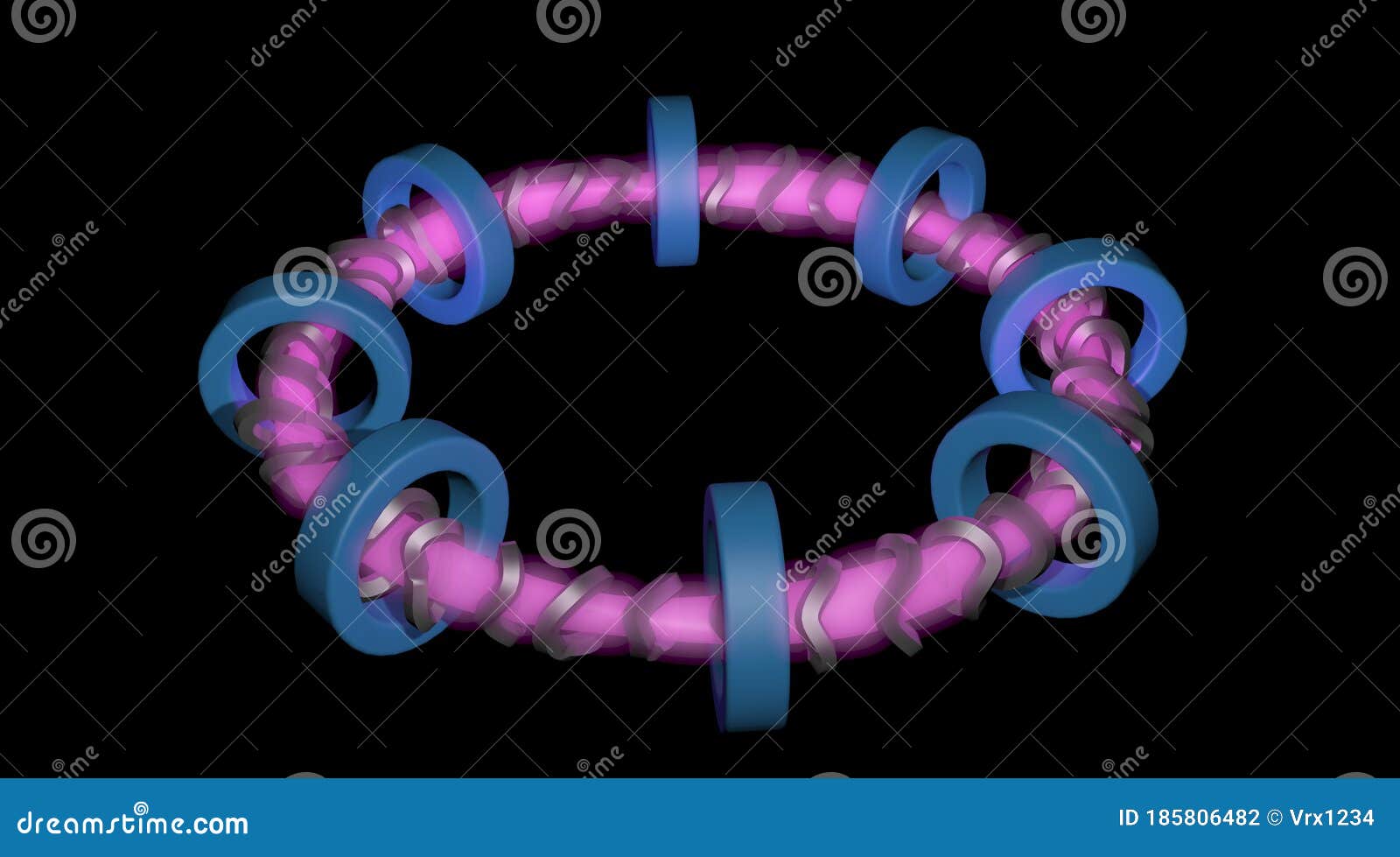 Fusion Reactor . Stellarator Style . Solid Model. Inner Coils , Rings ...