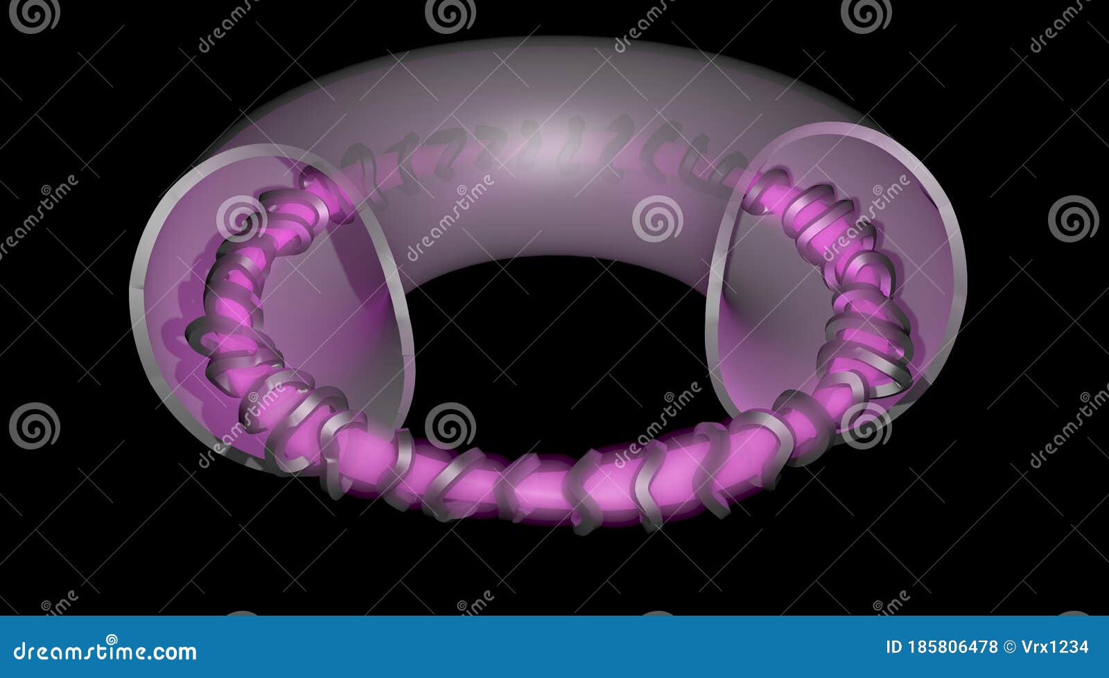 Fusion Reactor . Stellarator Style . Transparent Solid Outer Shell ...