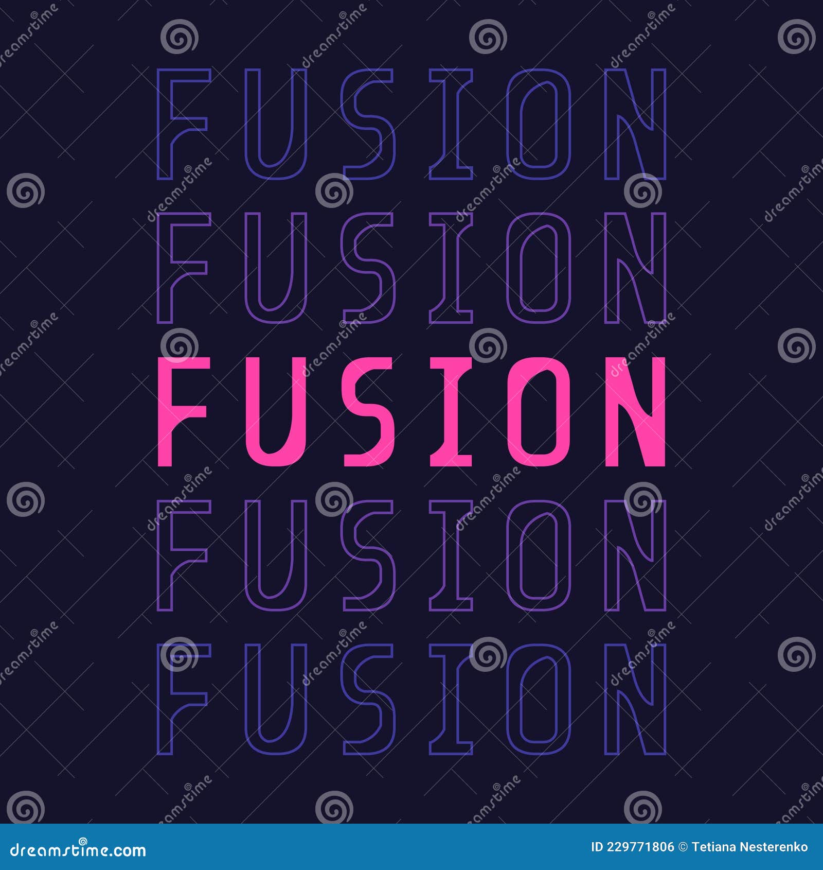 Fusion repeat word poster stock vector. Illustration of language ...