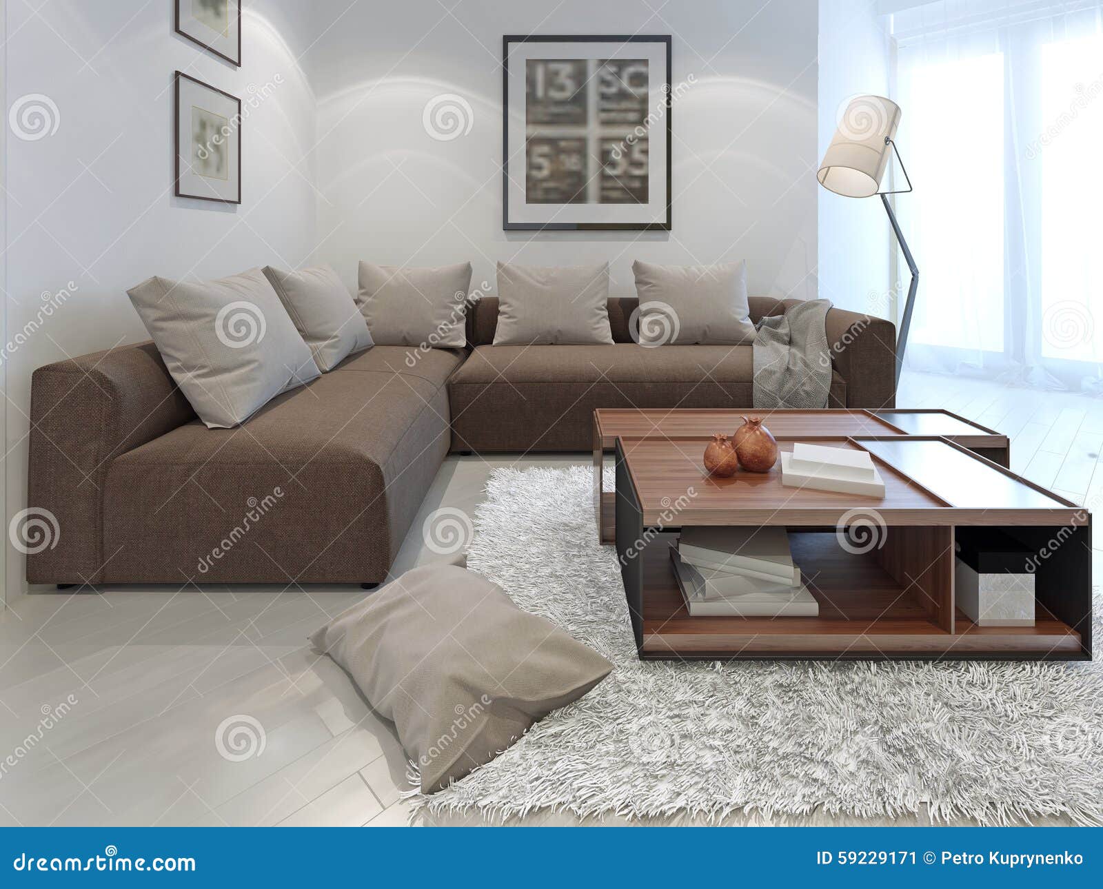 Fusion Style in Interior of a Private House Stock Illustration ...