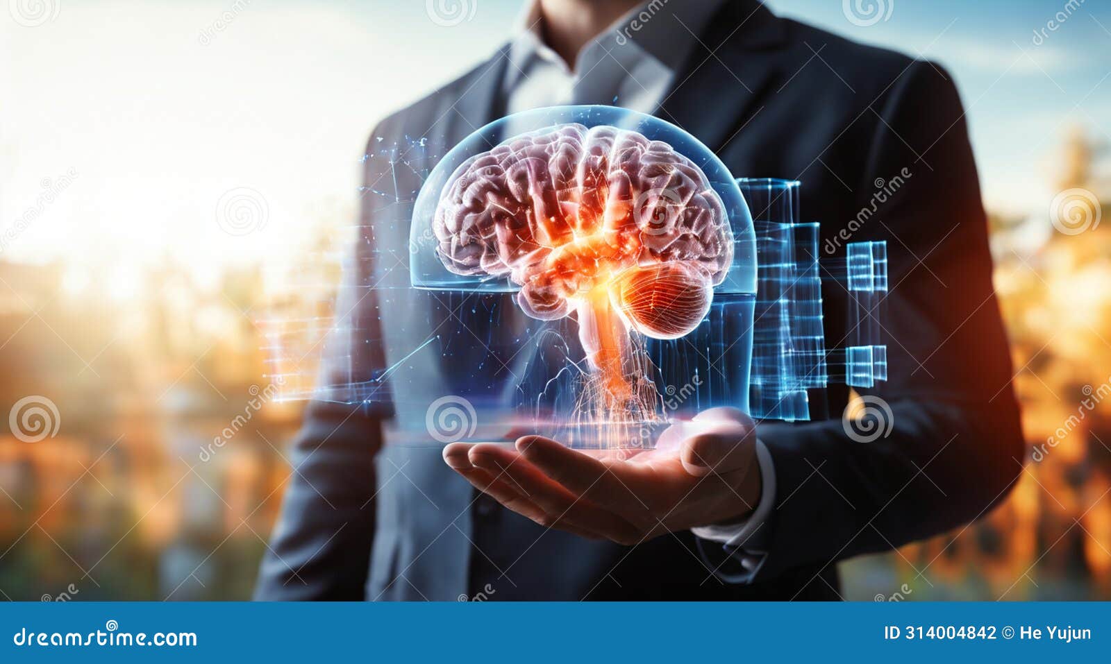 The Fusion of Technology and Wisdom Stock Illustration - Illustration ...