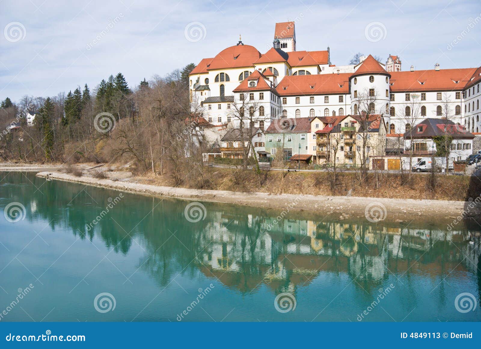 Fussen, Germany stock image. Image of residential, stream - 4849113