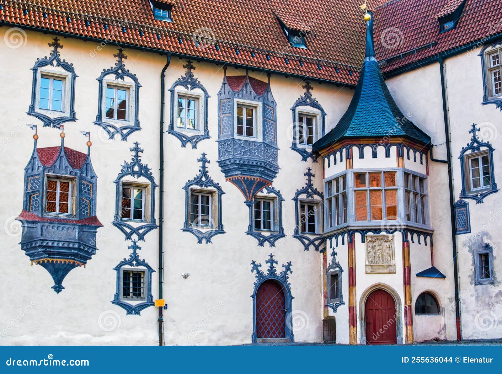 Fussen, Germany - April 04, 2013: View of the Inner Courtyard of the ...