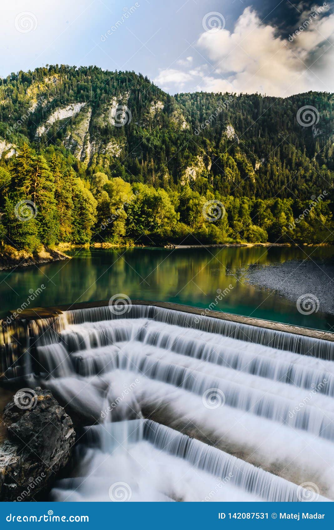 Fussen in Germany - Long Expo. Stock Image - Image of blue, flowing ...