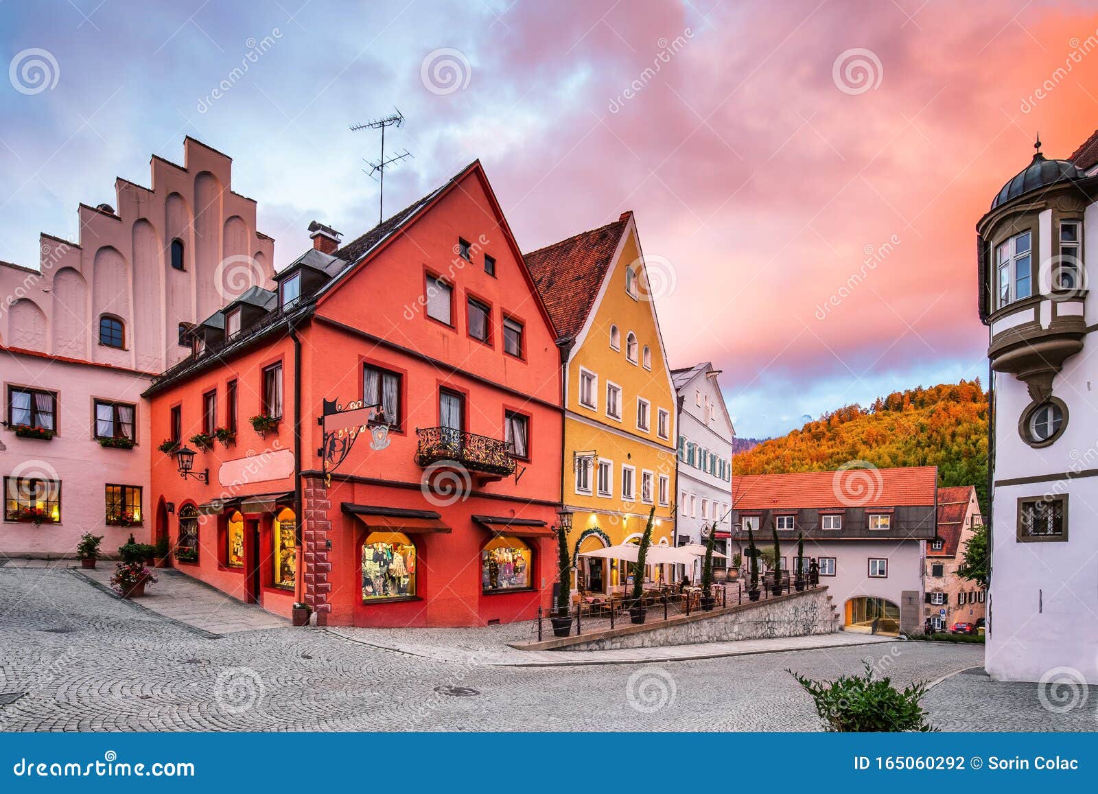 Fussen, Germany stock photo. Image of night, bavaria - 165060292