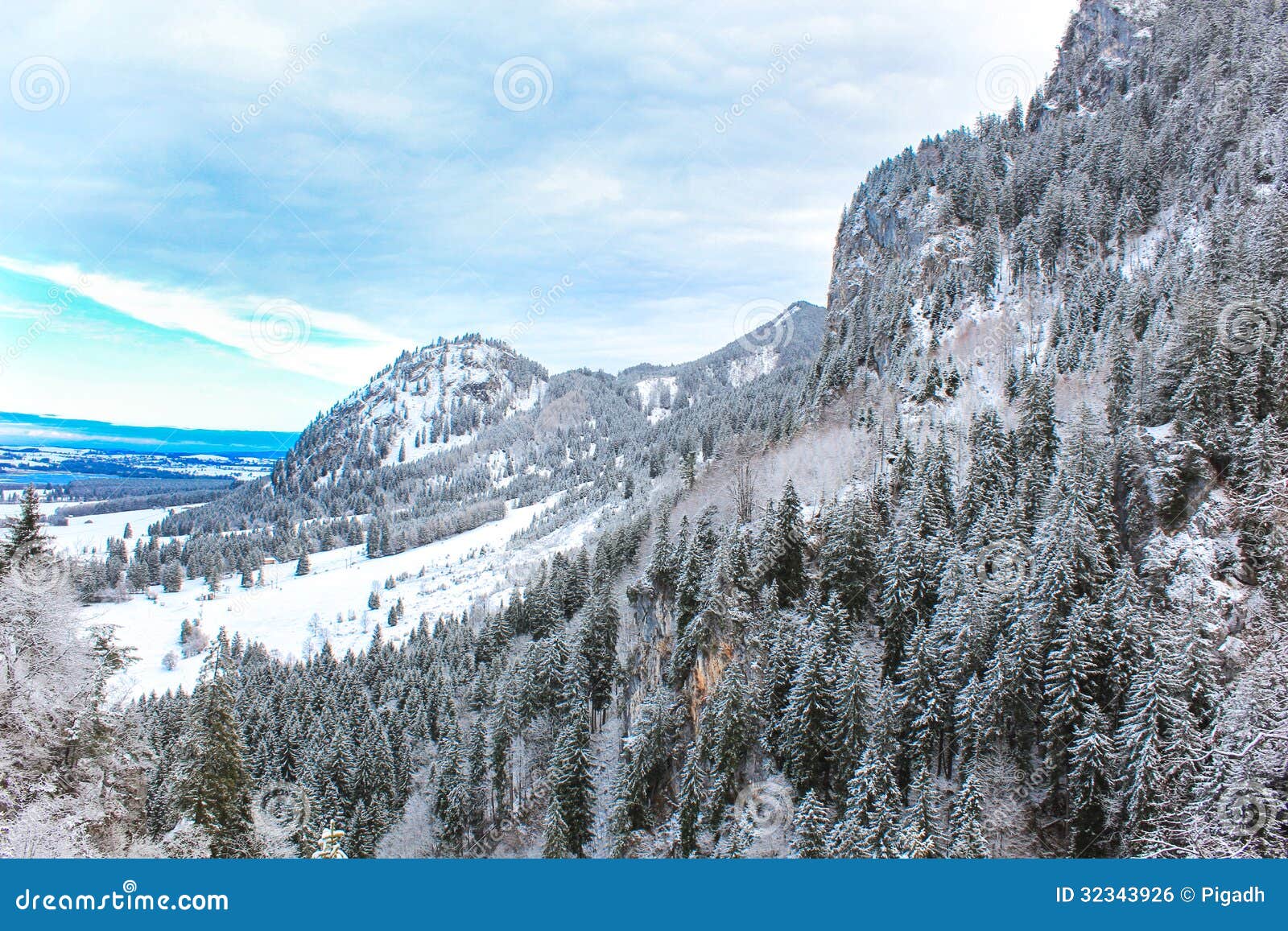 Fussen mountains in winter stock photo. Image of town - 32343926