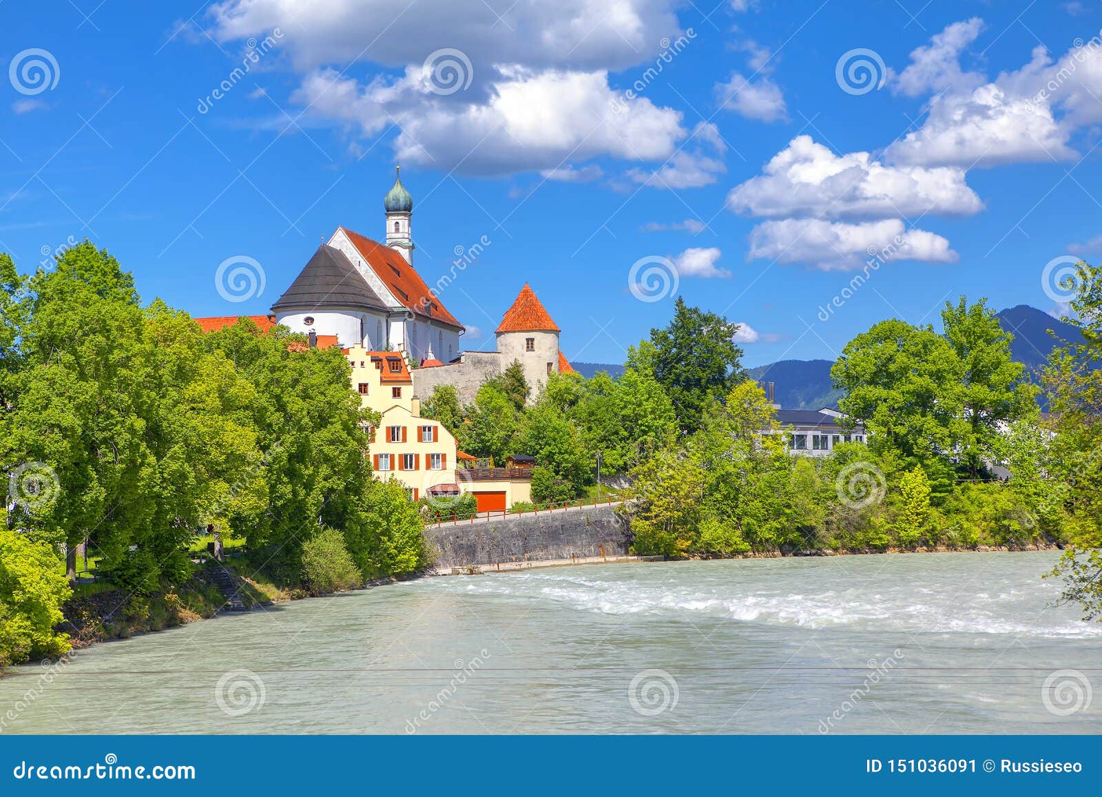 Lech river scenery stock image. Image of view, landscape - 151036091