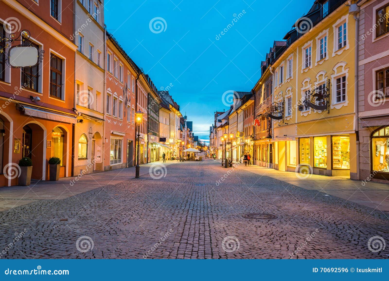 Fussen Town at Night in Bavaria, Germany Editorial Photo - Image of ...