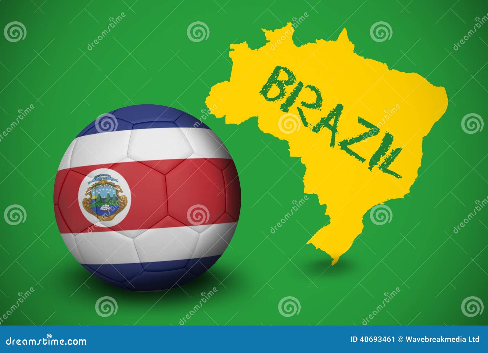 Futebol Em Cores De Costa-Rica Ilustração Stock - Ilustração de gerado ...