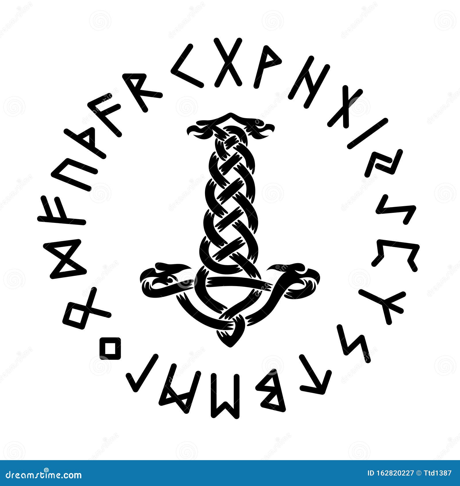 Futhark and Mjolnir Vikings Pagan Heathen Stock Vector - Illustration ...