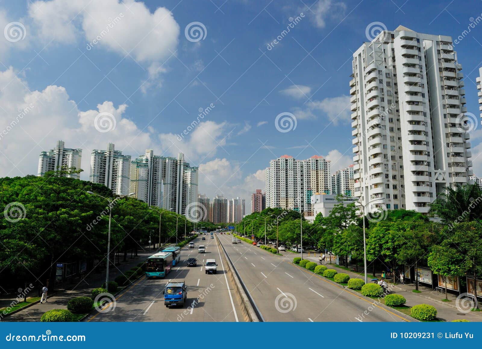 Futian District, Shenzhen stock image. Image of blue - 10209231