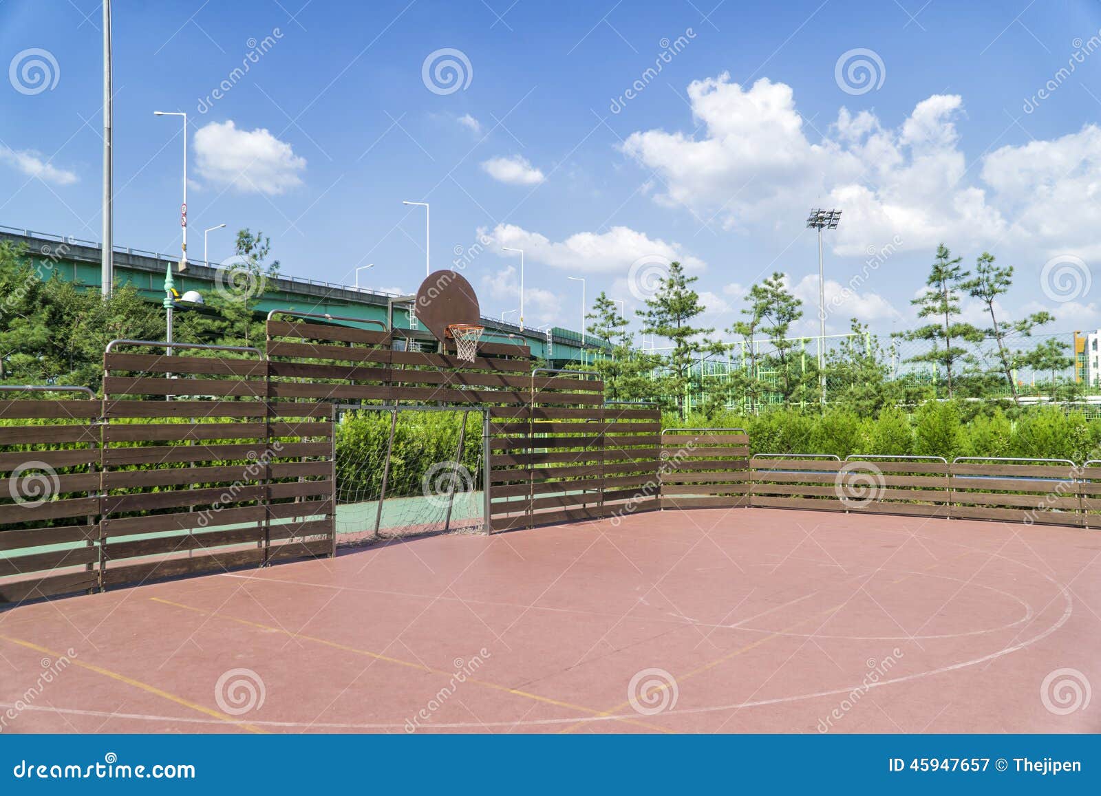 Futsal and Basketball Arena Stock Image - Image of post, practice: 45947657